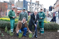 Herb garden replaces paving at the Pleasance - Rugby Borough Council